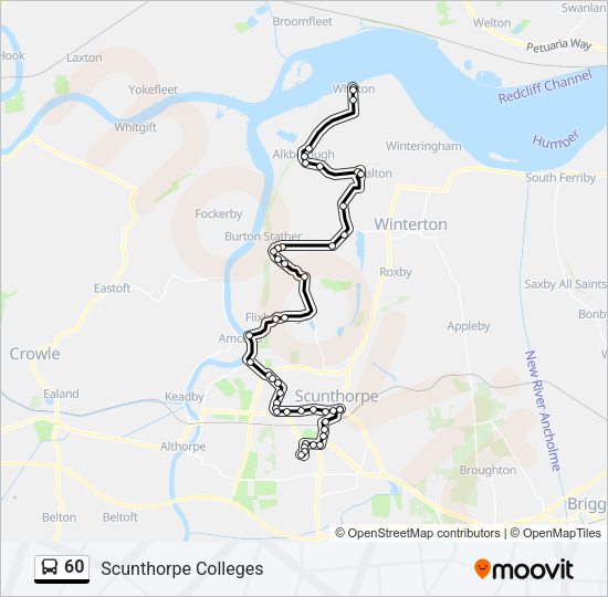 60 Route: Schedules, Stops & Maps - Scunthorpe Colleges (Updated)