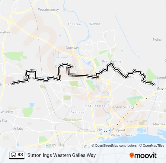 83 Route: Schedules, Stops & Maps - Cottingham Cottingham Castle Road ...