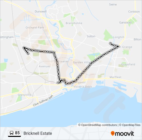 85 Route: Schedules, Stops & Maps - Bricknell Estate (Updated)