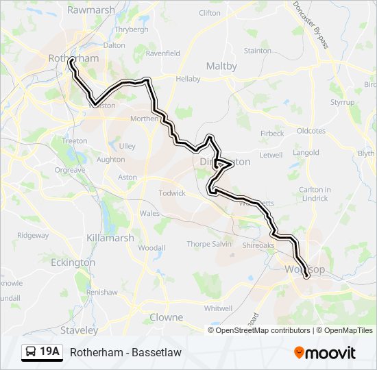 19a Route: Schedules, Stops & Maps - Rotherham Town Centre (Updated)