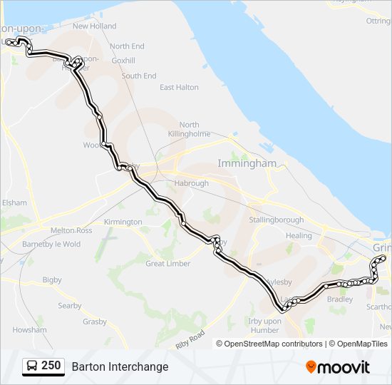 250 Route: Schedules, Stops & Maps - Barton-Upon-Humber Railway Station ...