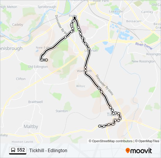 552 Route: Schedules, Stops & Maps - Tickhill (Updated)