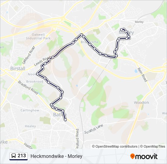 213 Route: Schedules, Stops & Maps - Stand B Batley Bus Station (Updated)