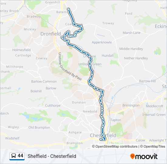 44 Route: Schedules, Stops & Maps - Jordanthorpe Dyche Lane/Batemoor ...