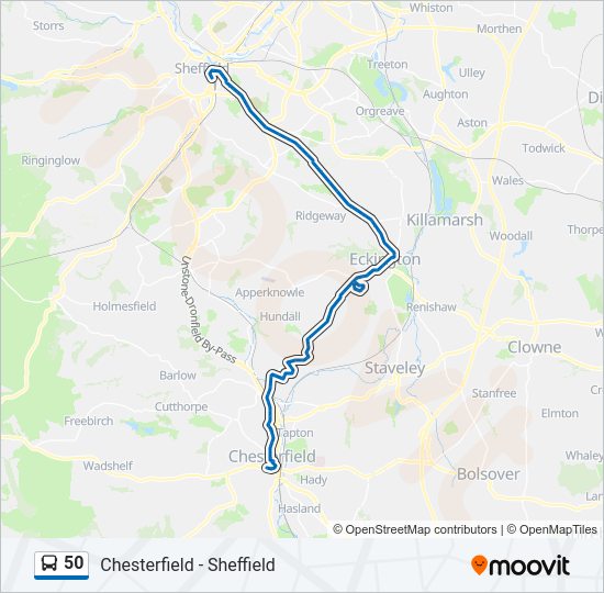50 Route: Schedules, Stops & Maps - Sheffield Centre (Updated)