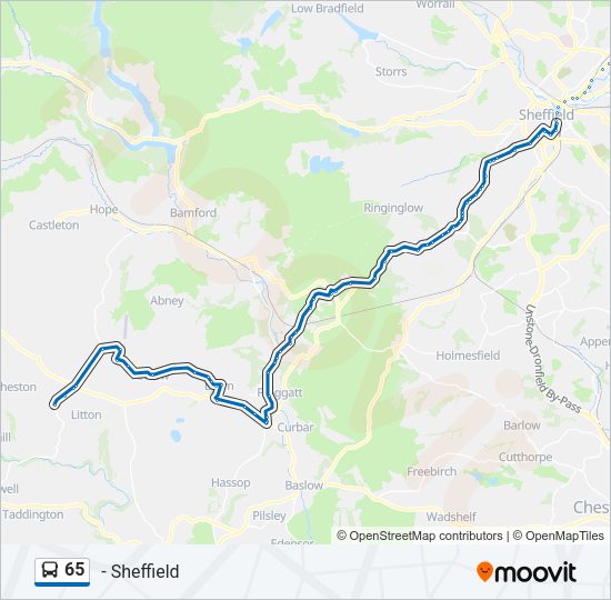 65 Route: Schedules, Stops & Maps - Tideswell (Updated)