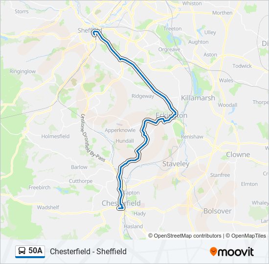 50a Route: Schedules, Stops & Maps - Sheffield Centre (Updated)