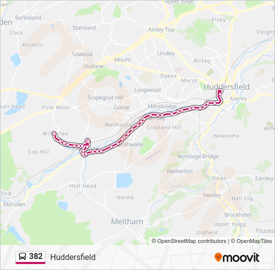 382 Route: Schedules, Stops & Maps - Huddersfield Busstn (Updated)