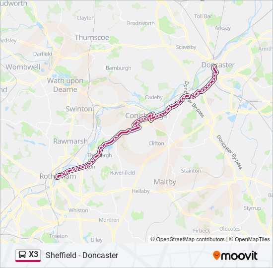 x3 Route: Schedules, Stops & Maps - Rotherham Town Centre (Updated)