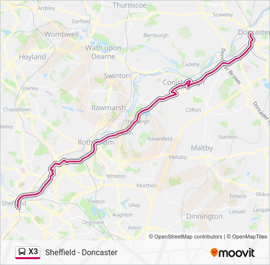 x3 Route: Schedules, Stops & Maps - Sheffield Intc (Updated)