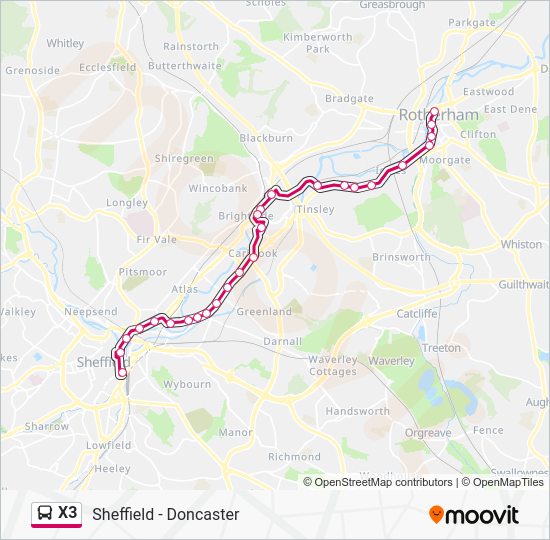 x3 Route: Schedules, Stops & Maps - Rotherham Intc (Updated)