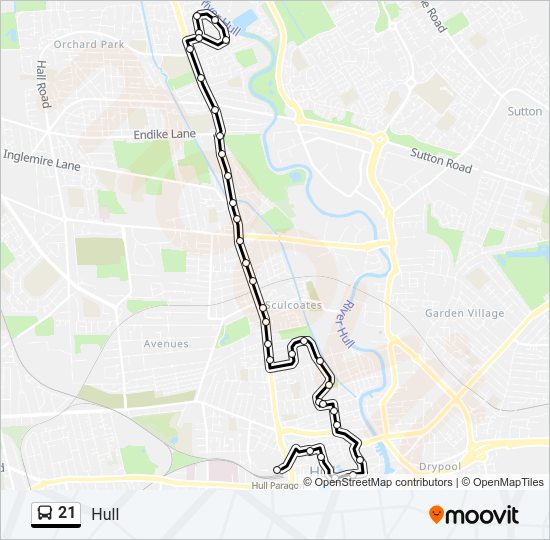 21 Route: Schedules, Stops & Maps - Hull (Updated)