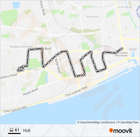 61 Route: Schedules, Stops & Maps - Hull (Updated)