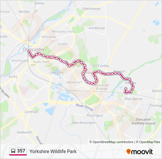 357 Route: Schedules, Stops & Maps - Yorkshire Wildlife Park (Updated)