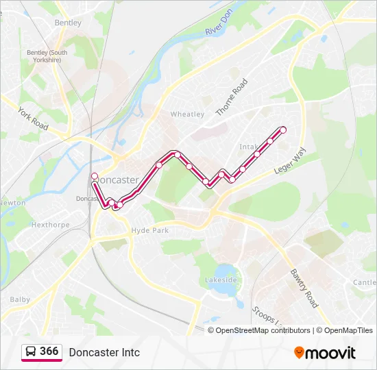 366 Route: Schedules, Stops & Maps - Doncaster Intc (Updated)