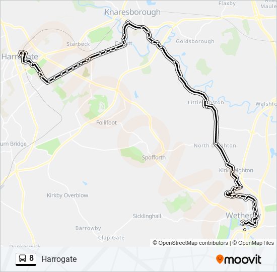 8 Route: Schedules, Stops & Maps - Harrogate (Updated)