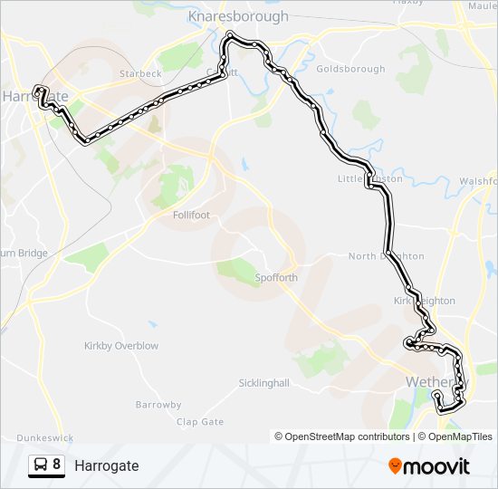 8 Route: Schedules, Stops & Maps - Harrogate (Updated)