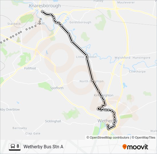 8 Route: Schedules, Stops & Maps - Wetherby Bus Stn A (Updated)