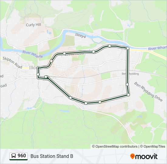 960 Route: Schedules, Stops & Maps - Ben Rhydding (Updated)