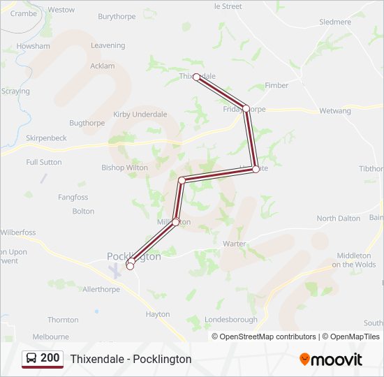 200 Route: Schedules, Stops & Maps - Pocklington Eyms Depot (Updated)
