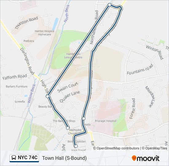 nyc 74c Route: Schedules, Stops & Maps - Town Hall (S-Bound) (Updated)