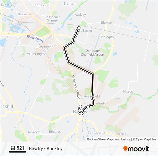 521 Route: Schedules, Stops & Maps - Hurst Lane/Poplar Way (Updated)