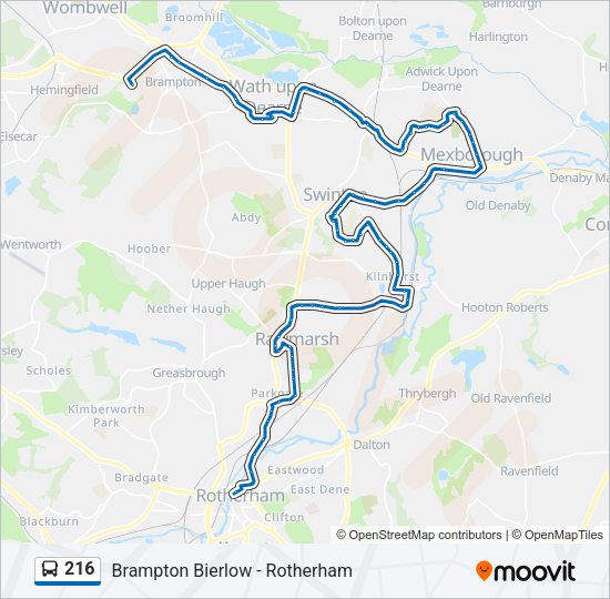 216 Route: Schedules, Stops & Maps - Cortonwood (Updated)