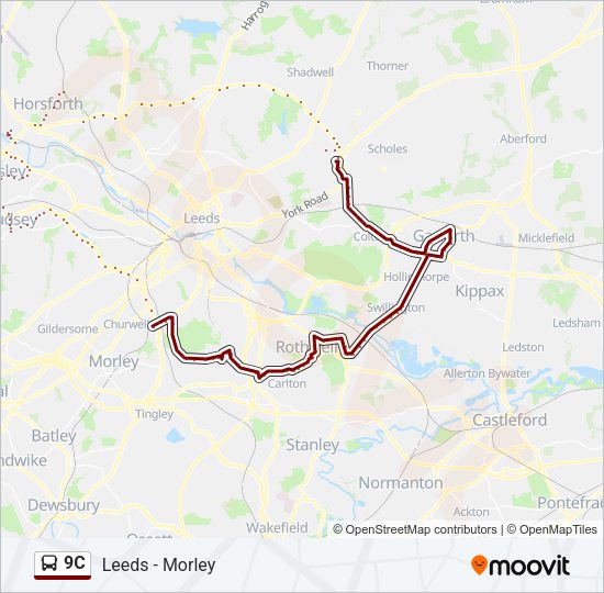 9c Route: Schedules, Stops & Maps - White Rose Centre Stand A (Updated)