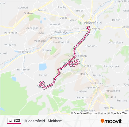 323 Route: Schedules, Stops & Maps - Huddersfield Mkt St (Updated)