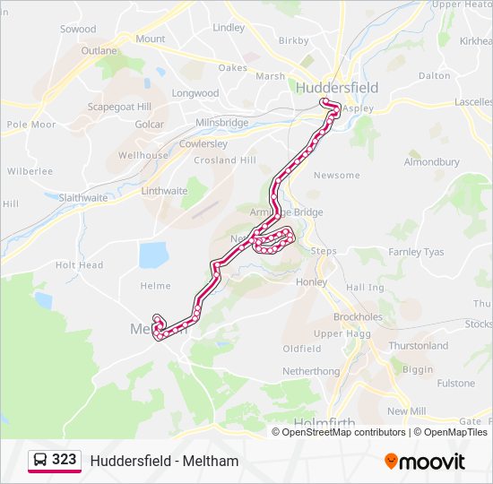 323 Route: Schedules, Stops & Maps - Meltham Broadlands (Updated)