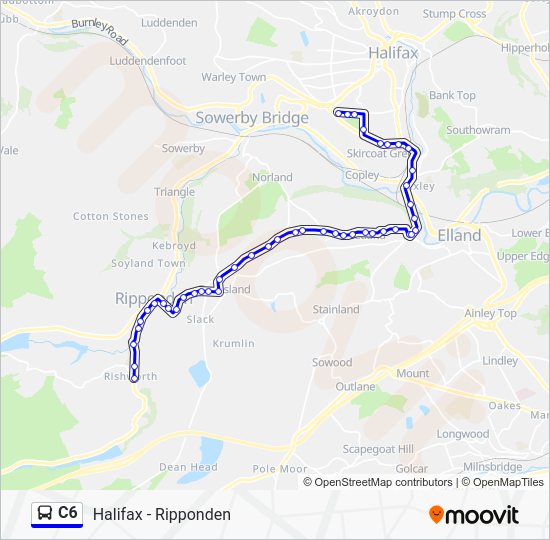 C6 Route: Schedules, Stops & Maps - Crossley Heath Sch (Updated)