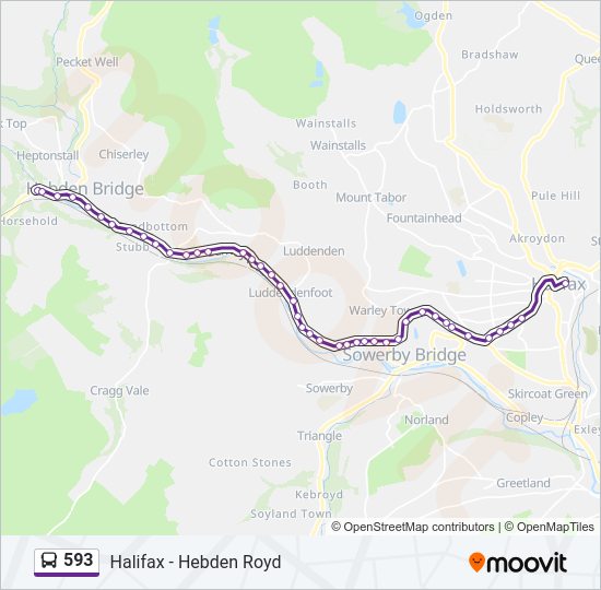 593 Route: Schedules, Stops & Maps - Hebden Bridge (Updated)