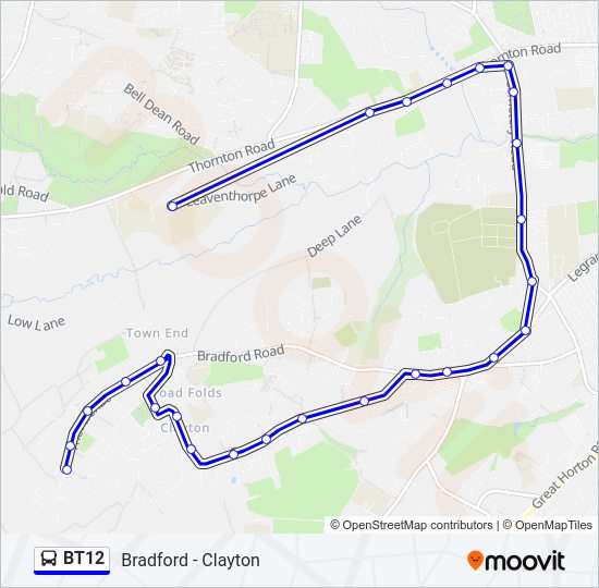 BT12 Route: Schedules, Stops & Maps - Thornton (Updated)
