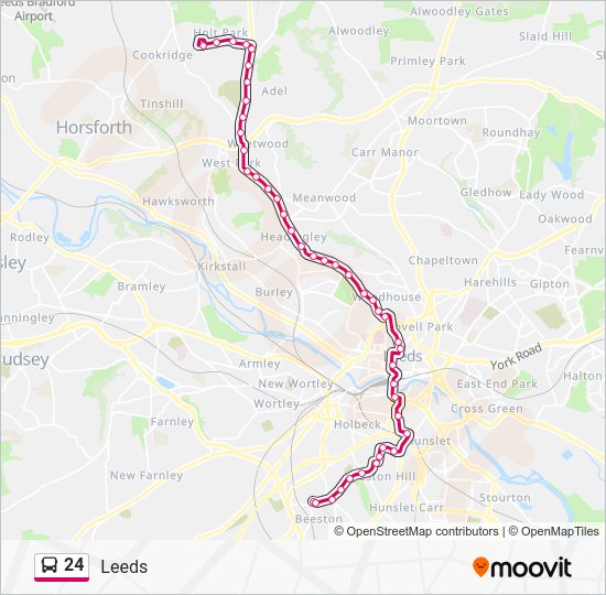 24 Route: Schedules, Stops & Maps - Beeston (Updated)