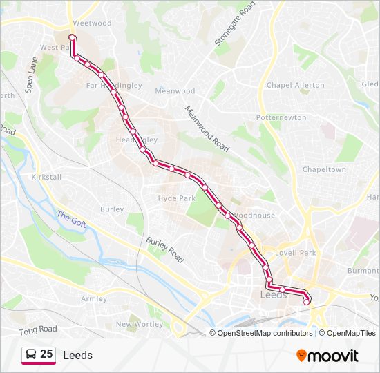 25 Route: Schedules, Stops & Maps - Leeds Bus Station (Updated)