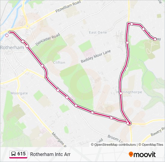 615 Route: Schedules, Stops & Maps - Rotherham Intc Arr (Updated)