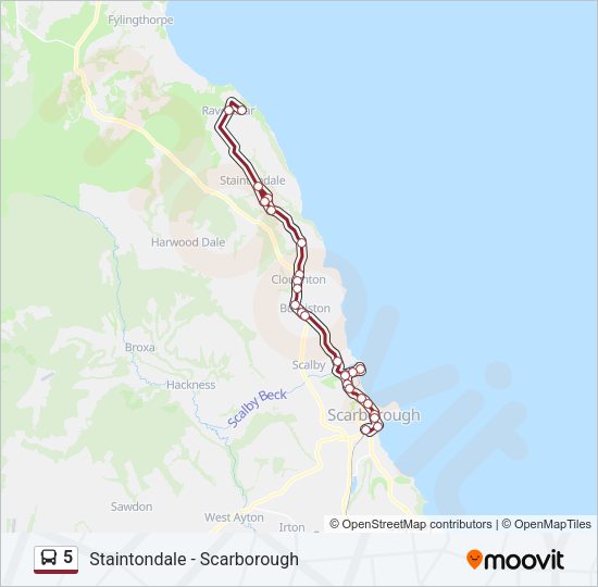 5 Route: Schedules, Stops & Maps - Ravenscar (Station Square) (Updated)