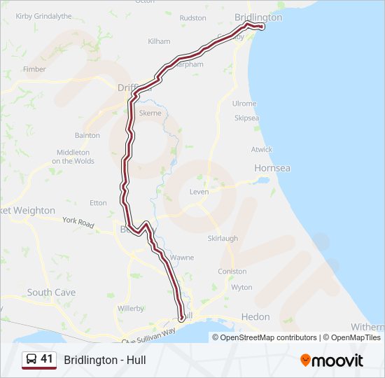 41 Route: Schedules, Stops & Maps - Hull Interchange (Updated)