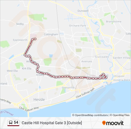54 Route: Schedules, Stops & Maps - Castle Hill Hospital Gate 3 ...