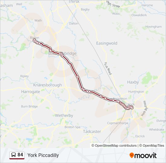 84 Route: Schedules, Stops & Maps - York Piccadilly (Updated)