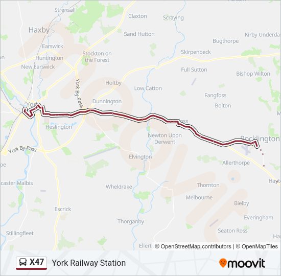 x47 Route: Schedules, Stops & Maps - York Railway Station (Updated)