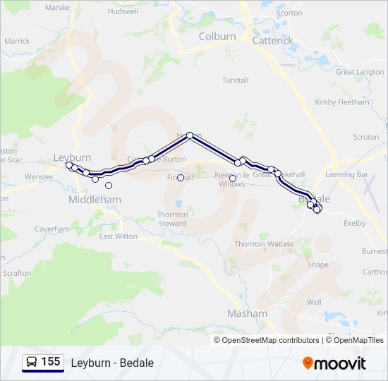 155 Route: Schedules, Stops & Maps - Leyburn (Updated)