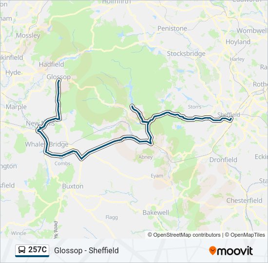 257C Route: Schedules, Stops & Maps - Glossop (Updated)