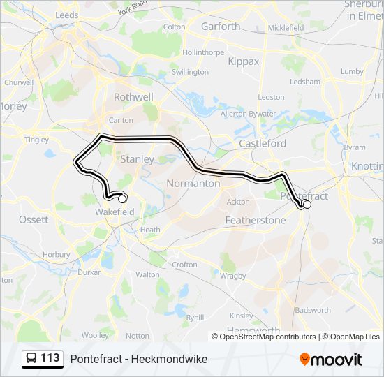 113 Route: Schedules, Stops & Maps - Pinderfields (Updated)
