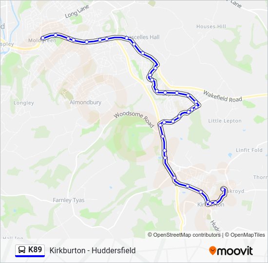 k89 Route: Schedules, Stops & Maps - Kirkburton School (Updated)