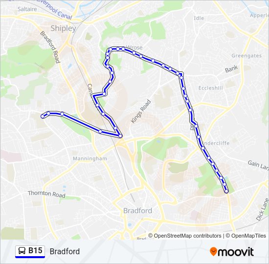 B15 Route: Schedules, Stops & Maps - Bradford Moor (Updated)