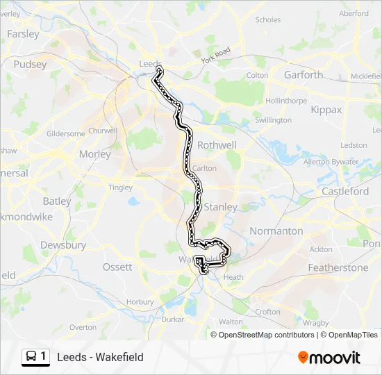 1 Route: Schedules, Stops & Maps - Leeds Bus Station 20 (Updated)