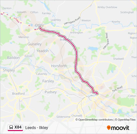 X84 Route: Schedules, Stops & Maps - Leeds Bus Station (Updated)