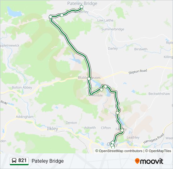 821 Route: Schedules, Stops & Maps - Pateley Bridge (Updated)