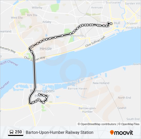 250 Route: Schedules, Stops & Maps - Barton-Upon-Humber Railway Station ...